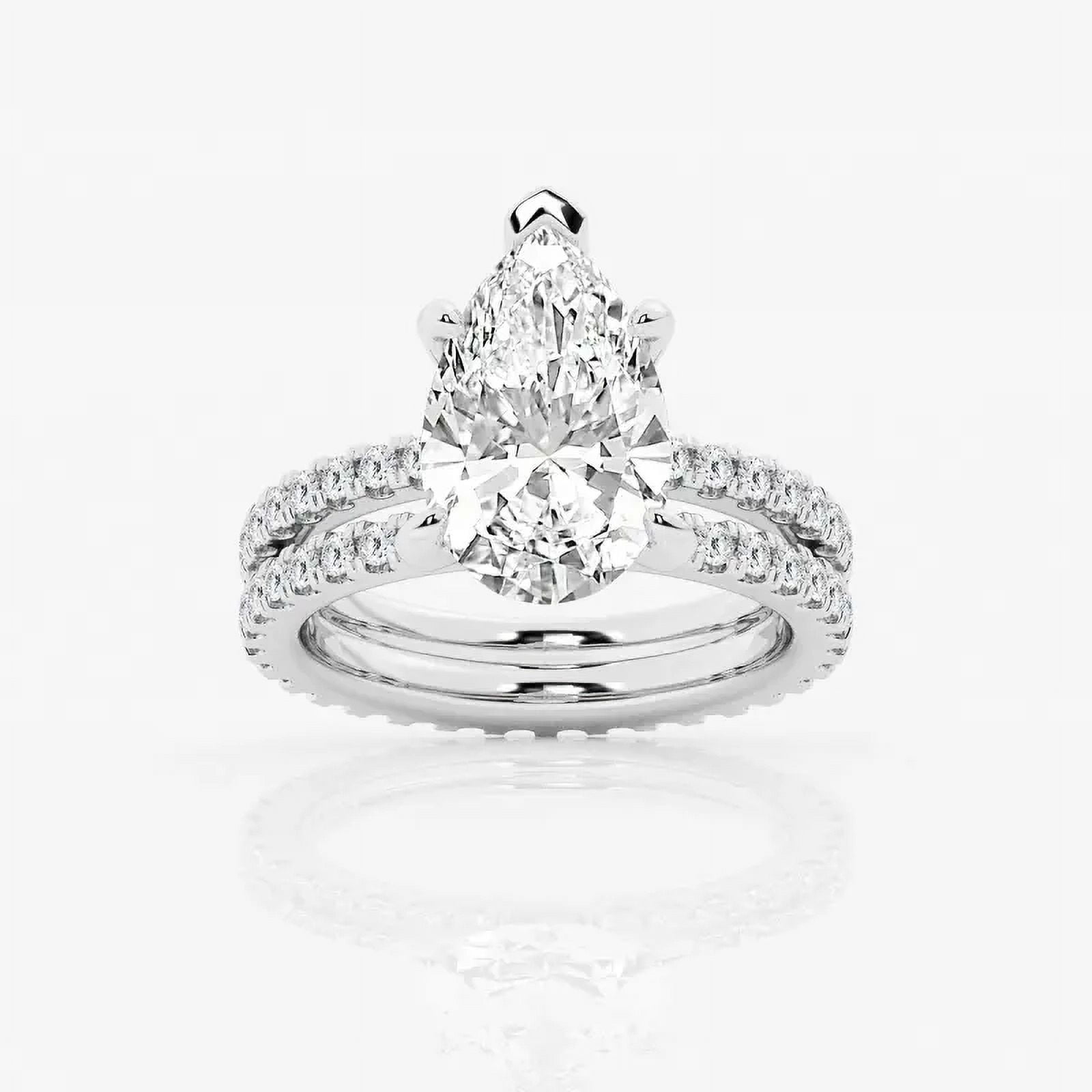 Earth Jewel 1.6 Ct Pear Cut Diamond Engagement Ring – Women’s Double ...