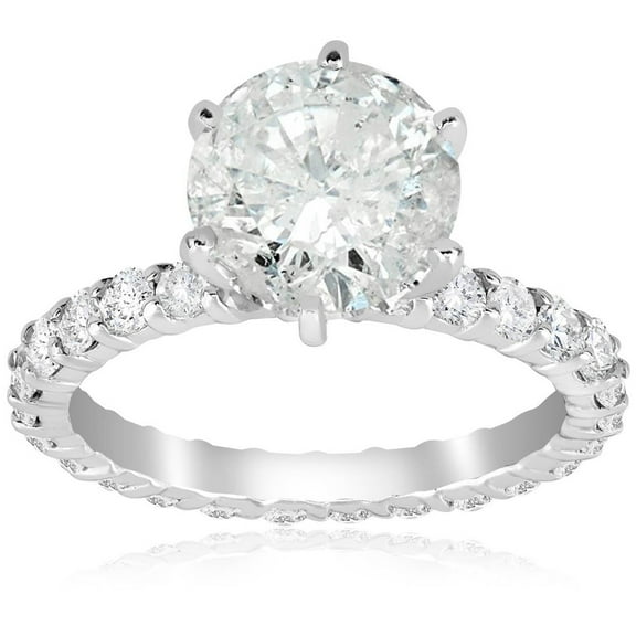 Crestin Jewel 14K White Gold Over Rings Gifts - 2 Ct Round Cut Diamond ...