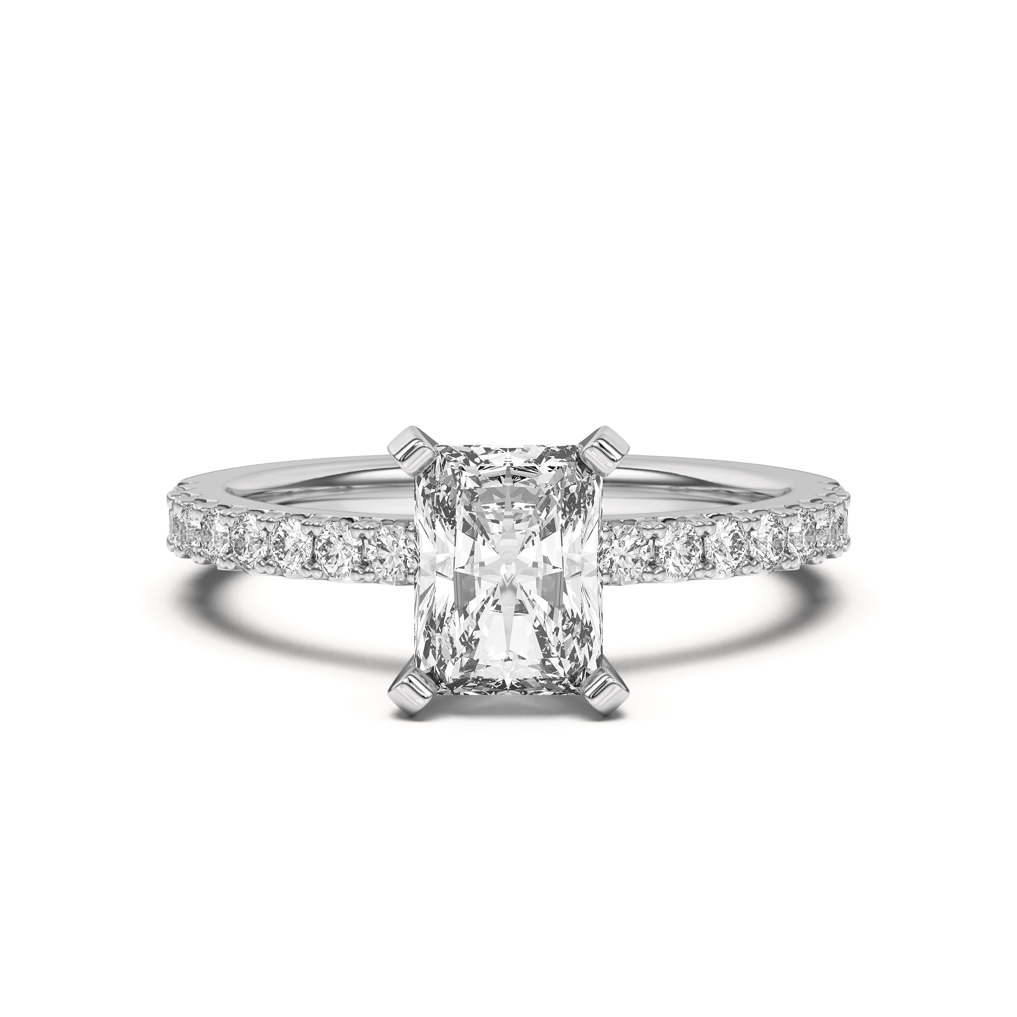 Earth Jewel 1.81 Ct Radiant Cut Lab Created Diamond Ring - 14K White ...