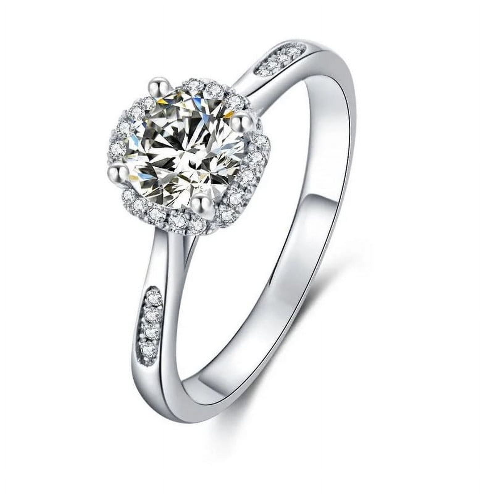 Earth Jewel 1.9 Ct VVS1/D Round Cut Diamond Solitaire Ring - 14K White ...