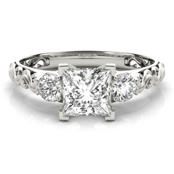 Earth Jewel 14K White Gold Plated Diamond Ring - 2.02 Ct Princess Cut ...