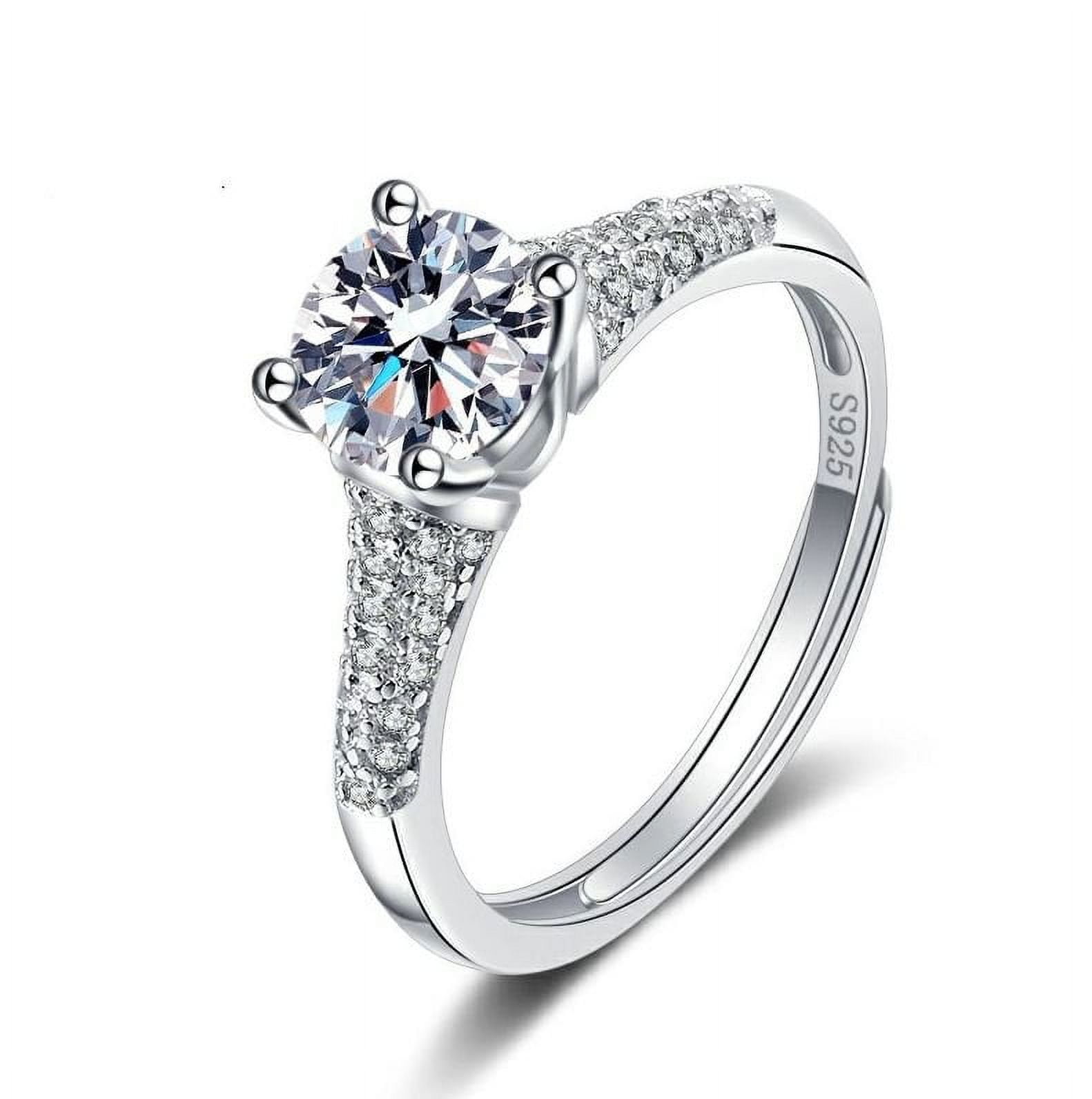 Earth Jewel 14K White Gold Plated Diamond Ring - Engagement Solitaire ...