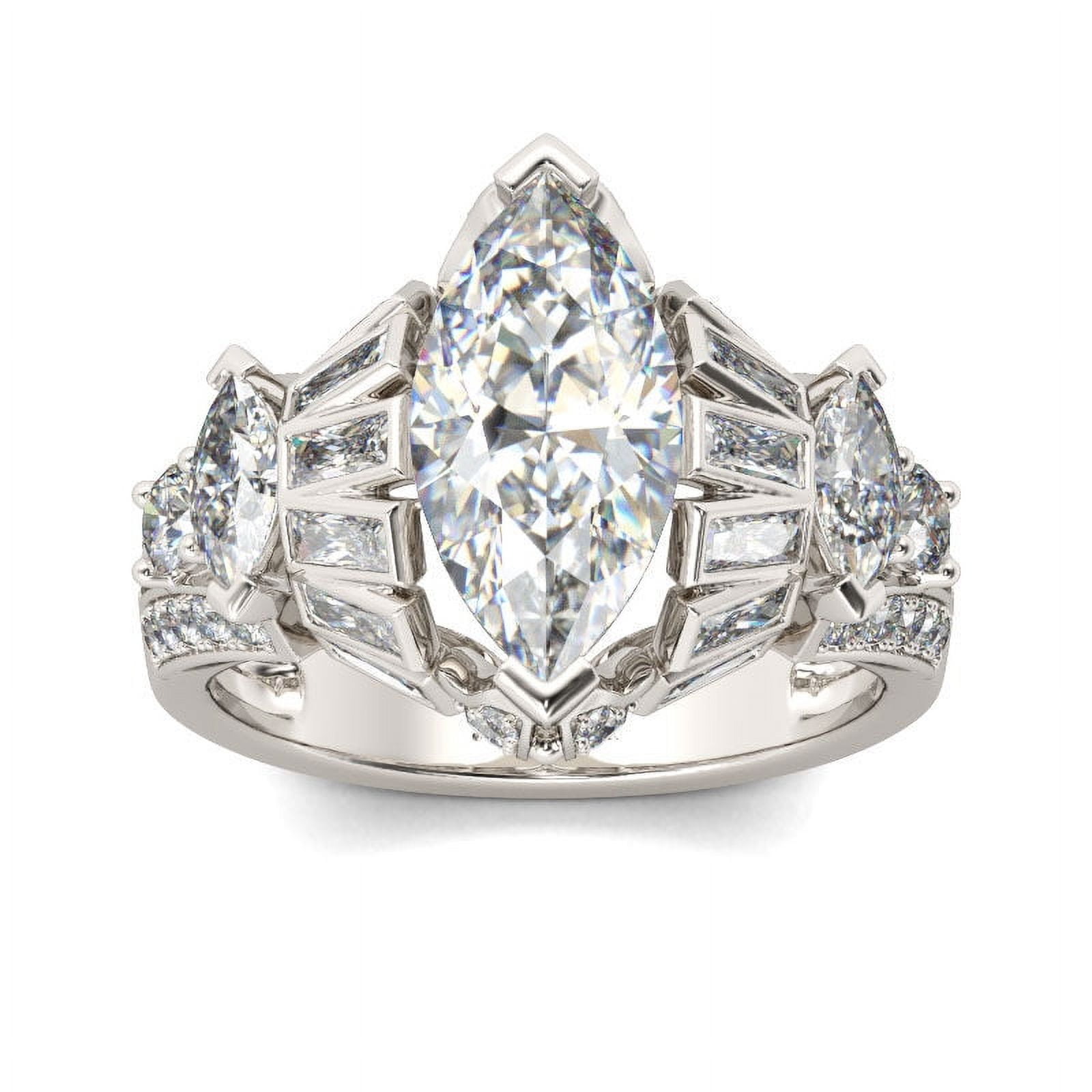 Earth Jewel 14K White Gold Plated Diamond Ring - Marquise Cut 2 Ct ...
