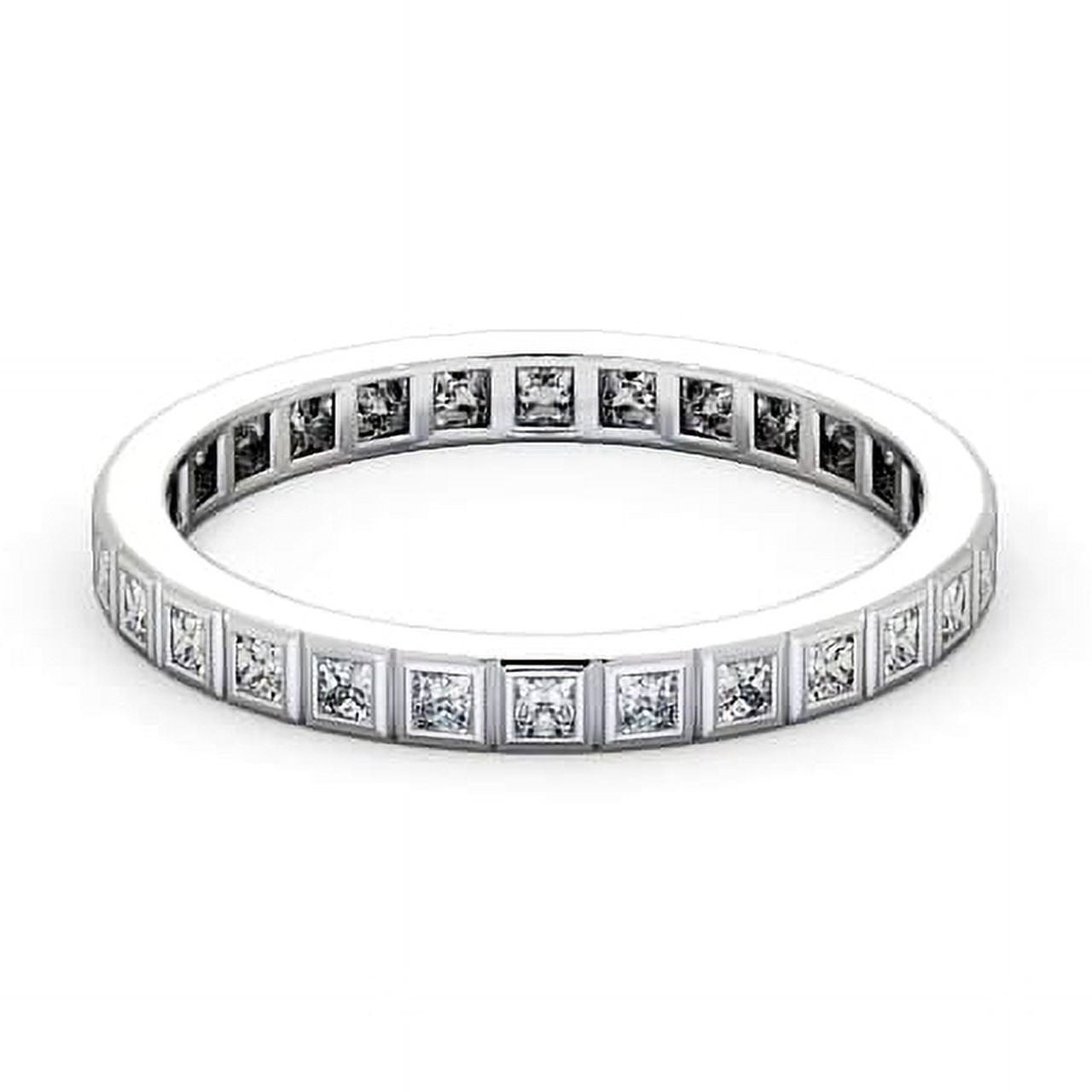 Earth Jewel 14K White Gold Plated Diamond Ring - Princess Cut Excellent ...