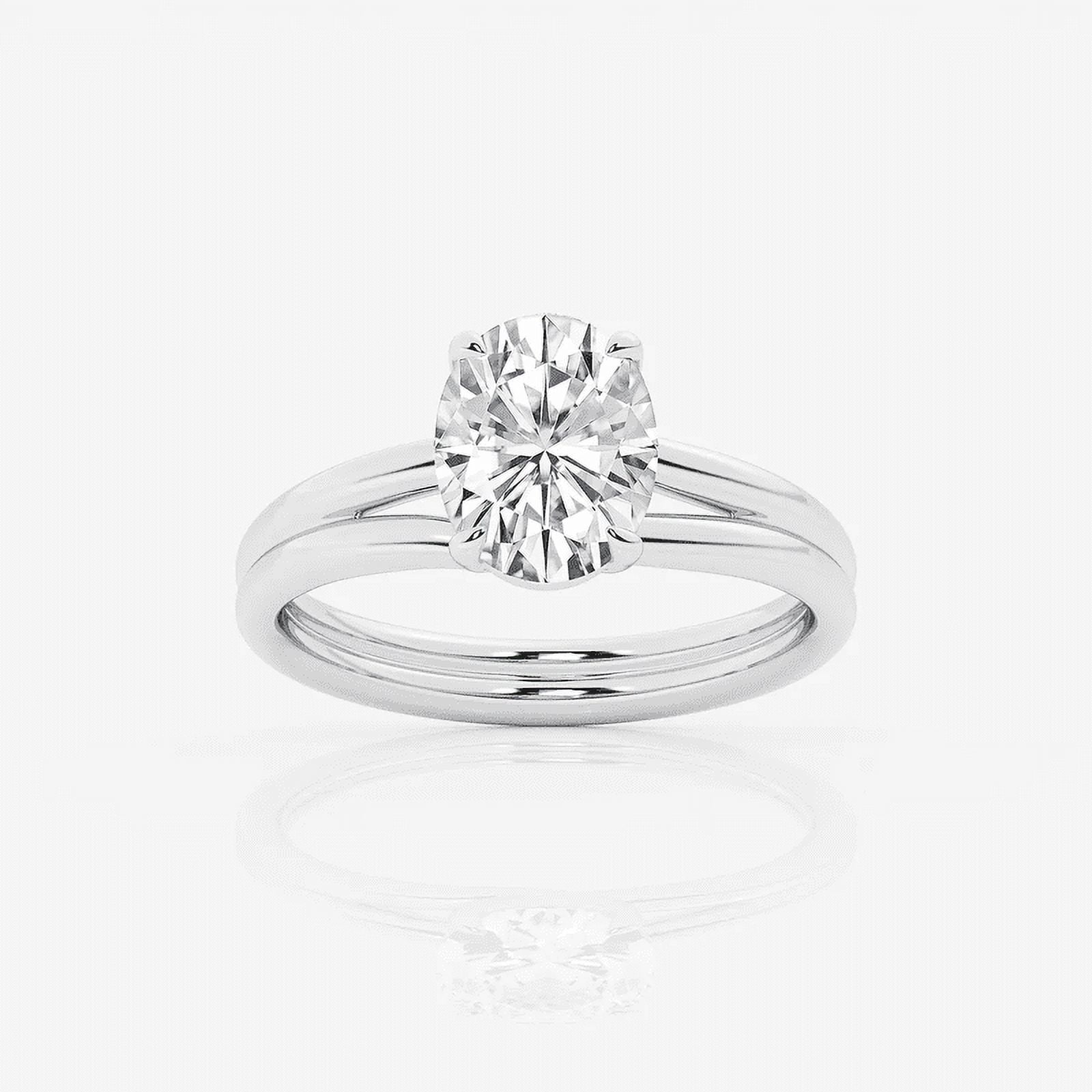 Earth Jewel 14k White Gold Plated Band - 1.4 Ct Oval Cut White Diamond ...