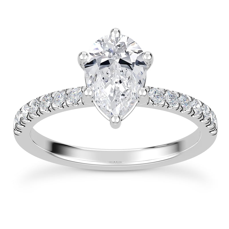 Earth Jewel 2.02 Ct Pear Cut Diamond Engagement Ring - Lab Created ...