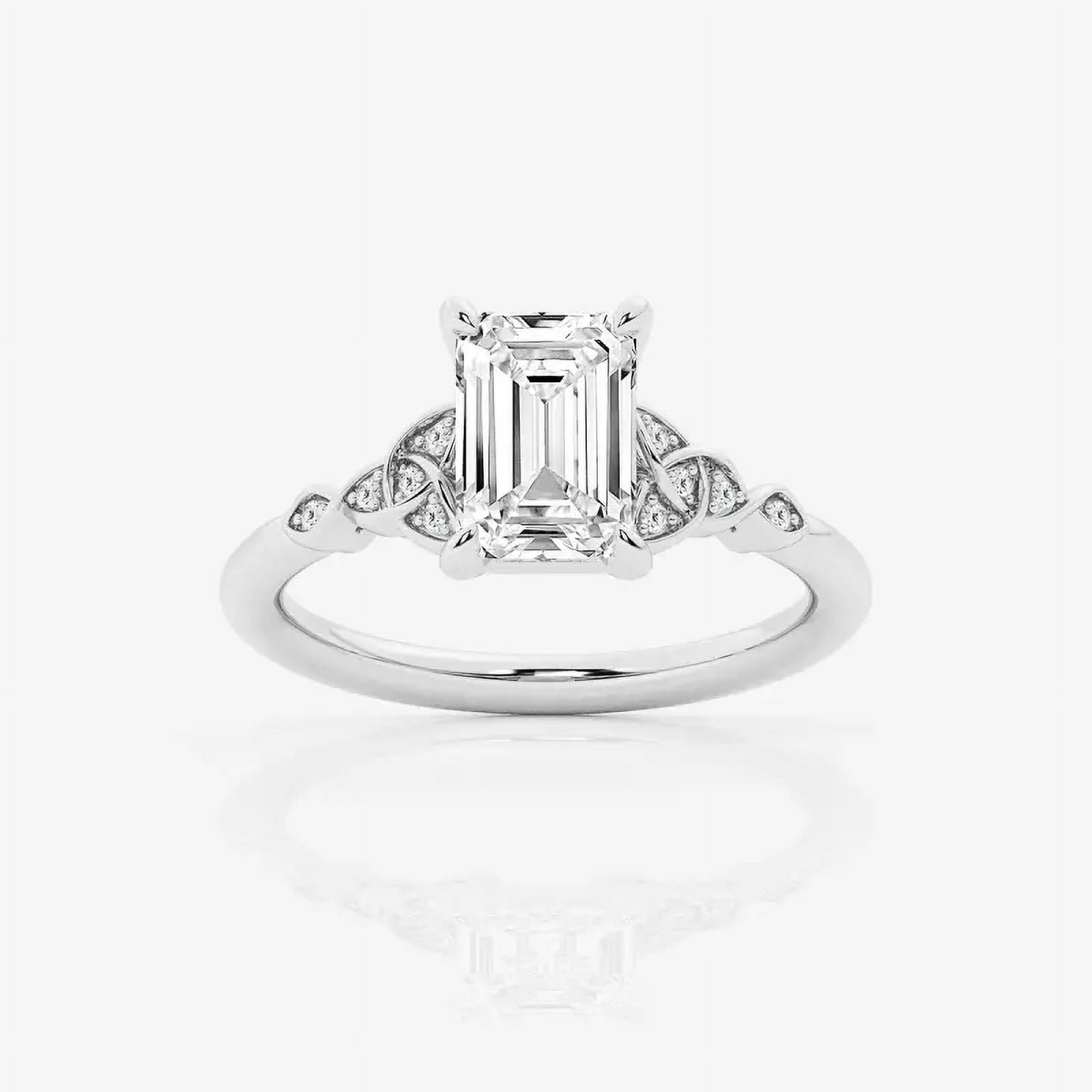 Earth Jewel 2 Ct Emerald Cut Diamond Ring – Women's Celtic Knot ...