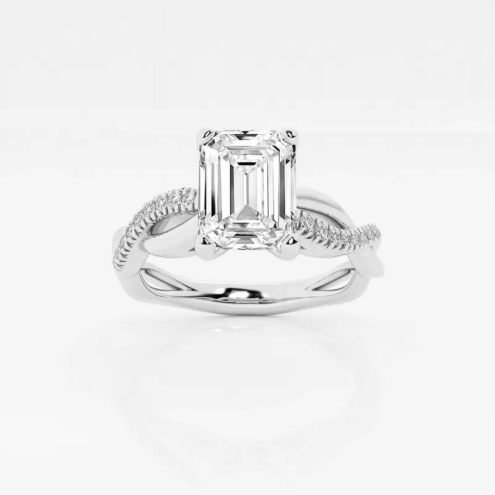 Earth Jewel 2 Ct Emerald Cut Lab Diamond Infinity Ring for Women ...
