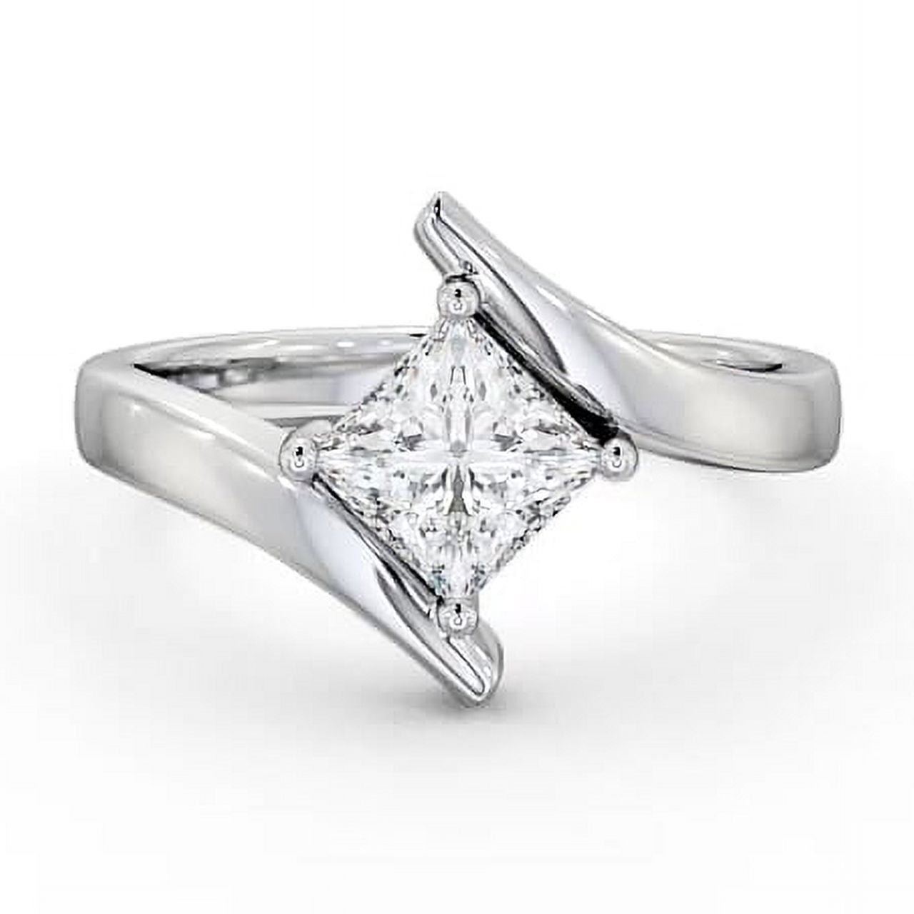 Earth Jewel 2 Ct Oval Lab Simulated Diamond Ring - 14K White Gold ...