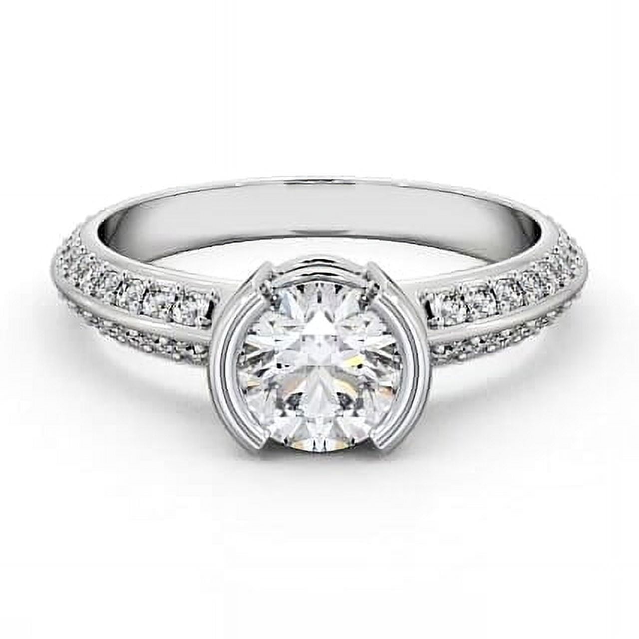 Earth Jewel 2 Ct Round Diamond Ring - 14K White Gold Plated Wedding ...