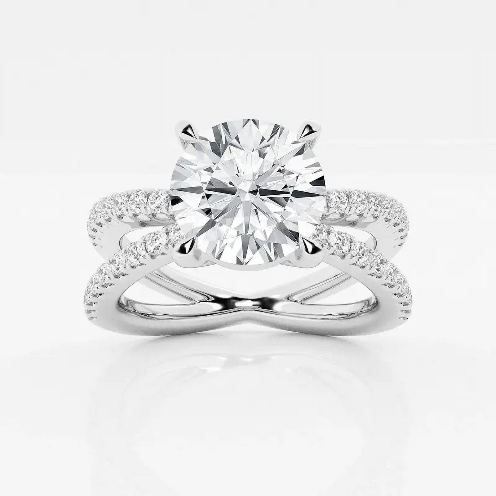 Earth Jewel Criss Cross Engagement Ring for Women - 1.8 Ct Round Cut ...