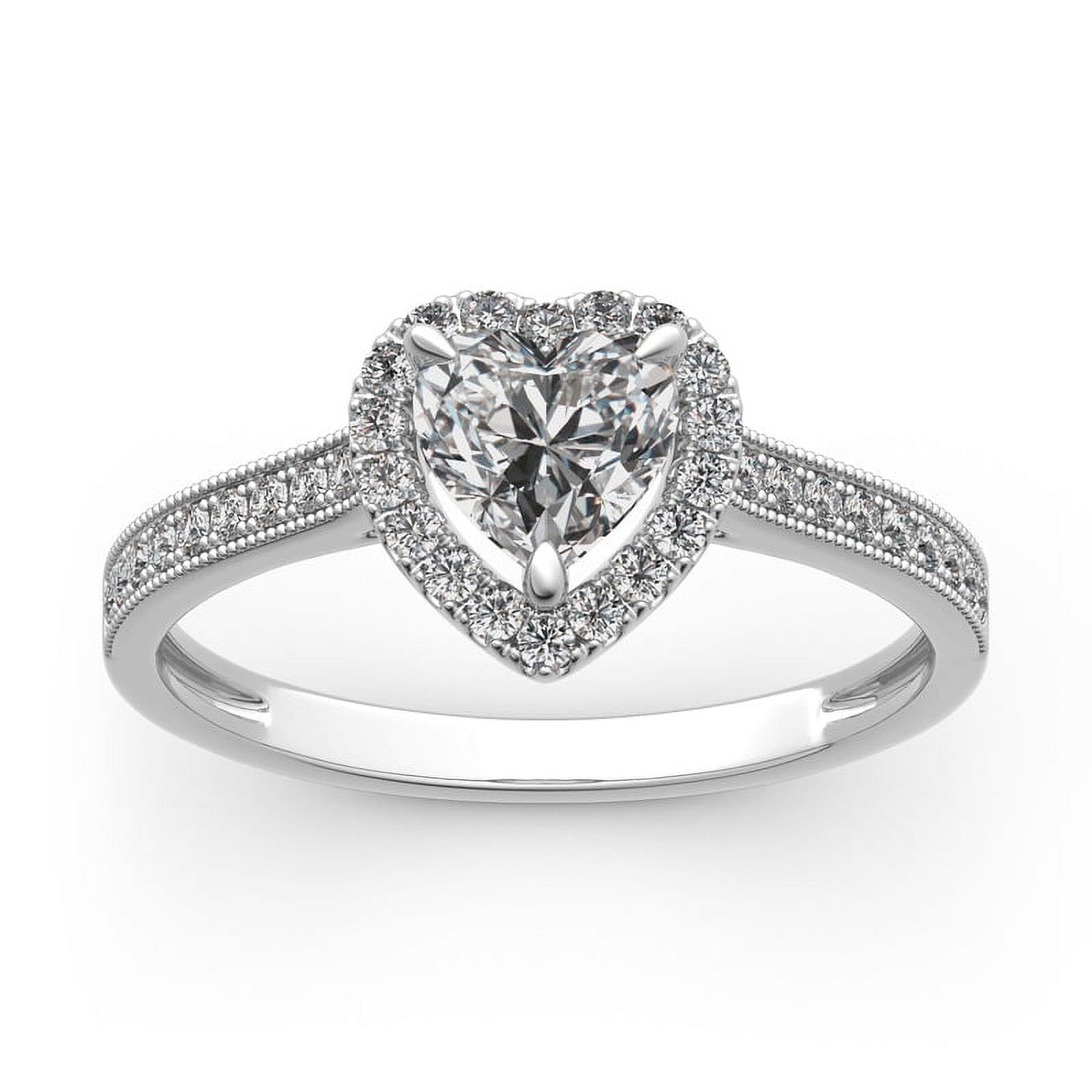 Earth Jewel Excellent 1.6 Ct Heart Cut Simulated Diamond Ring Wedding ...