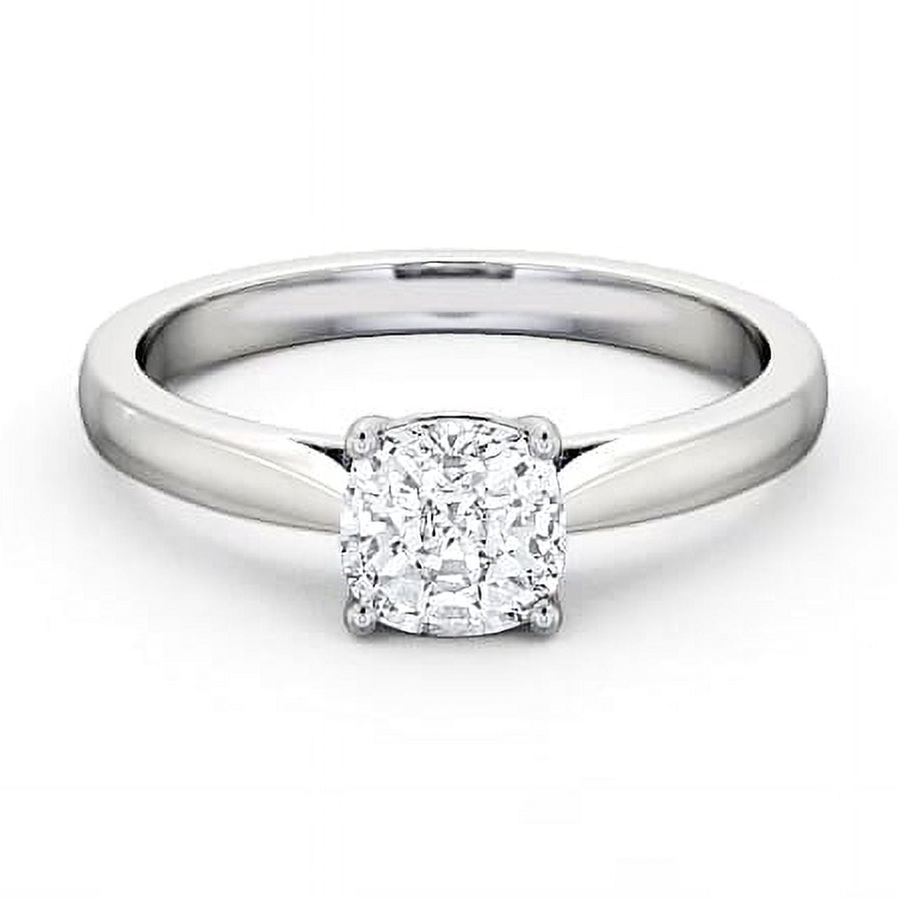 Earth Jewel Excellent 1.7 Ct Cushion Cut Lab Diamond Ring - 14K White ...