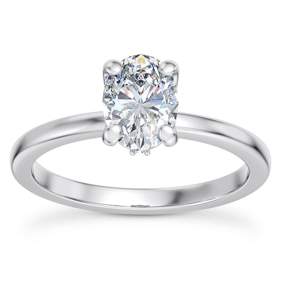 Earth Jewel Exquisite 2.24 Ct Oval Cut Diamond Ring - Lab Created ...