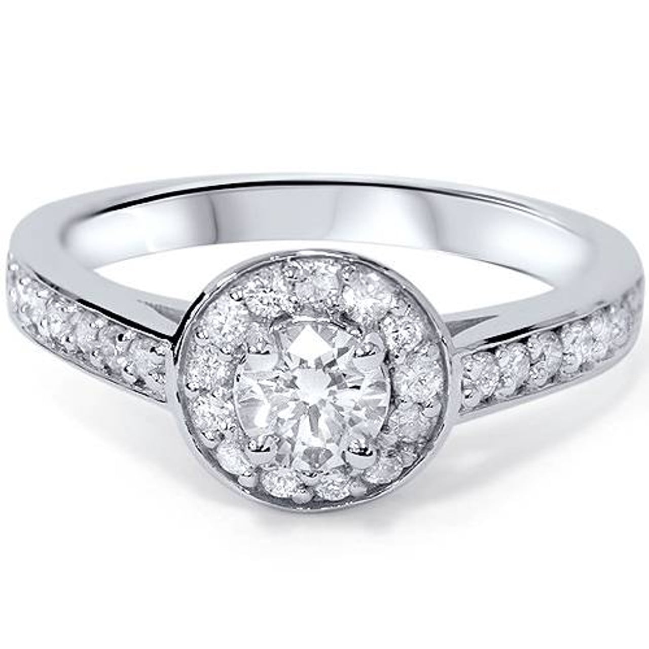 Earth Jewel Round Cut Excellent 1.2 Ct Diamond Ring for Women's - 14K ...