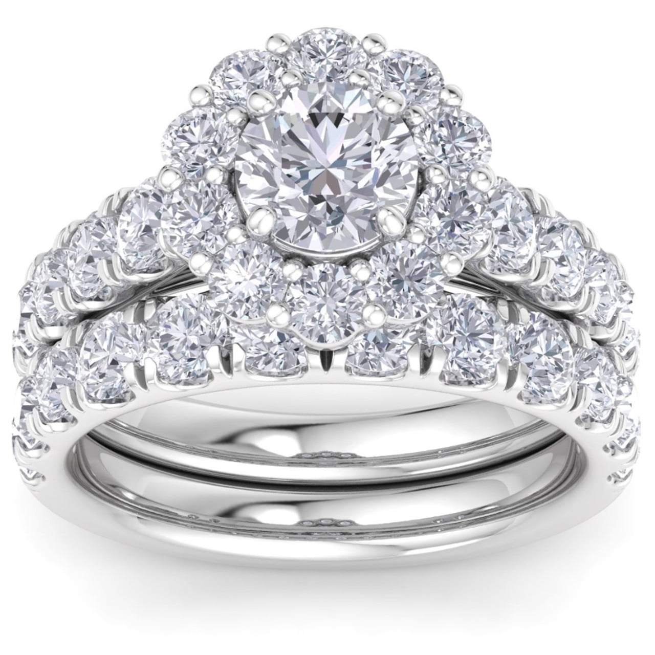 Earth Jewel 14K White Gold Plated Diamond Ring - Round Cut Excellent 1. ...