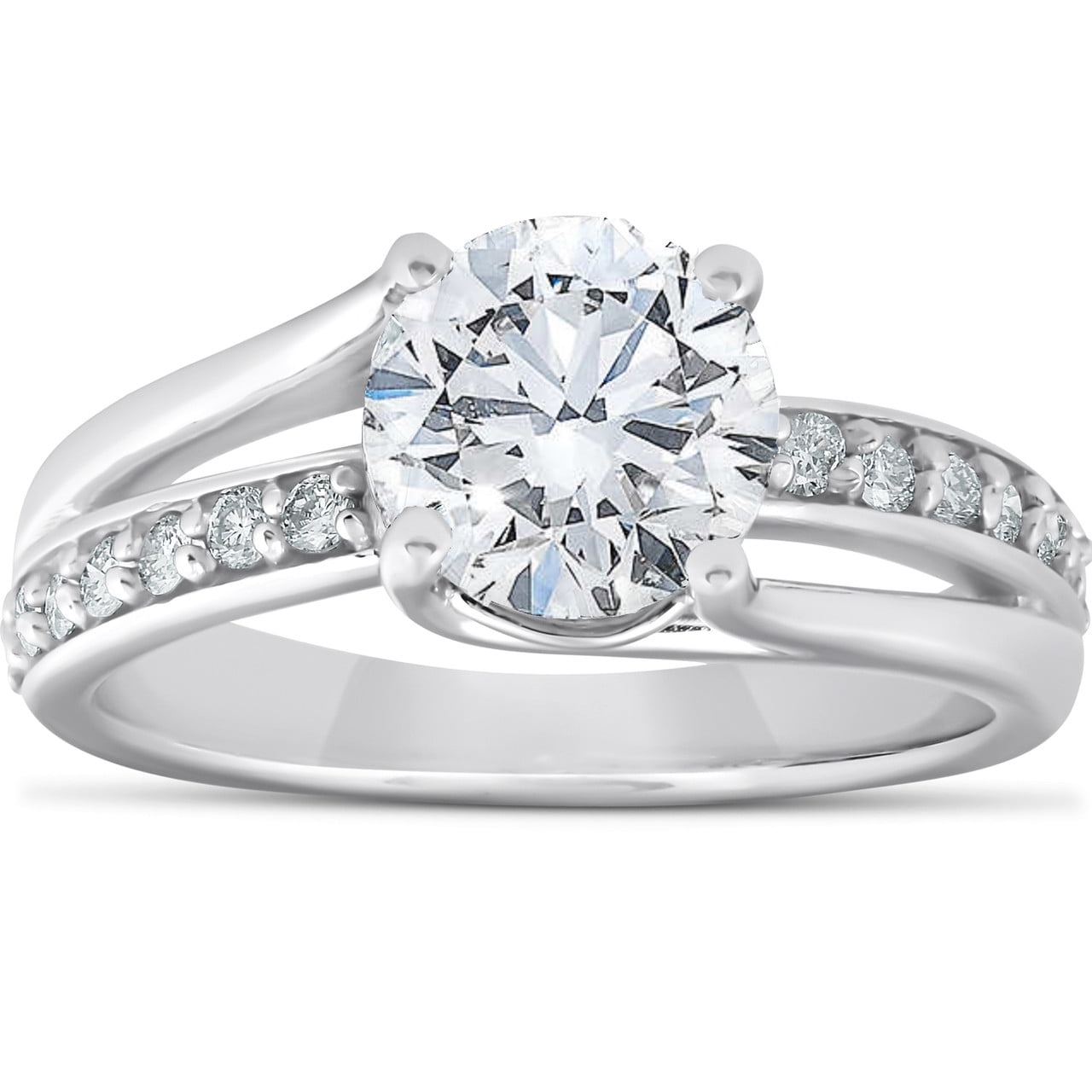 Earth Jewelry 1.2 Ct Round Cut Moissanite Engagement Ring for Her ...