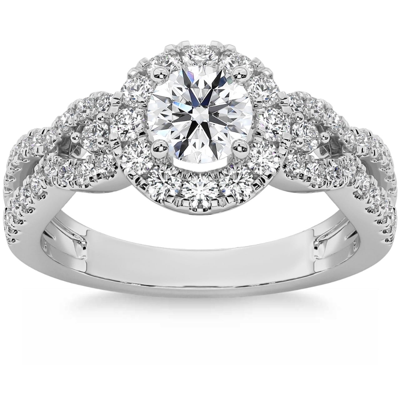 Earth Jewelry 1.5 Ct Round Cut White Moissanite Rings for Her - Birth ...