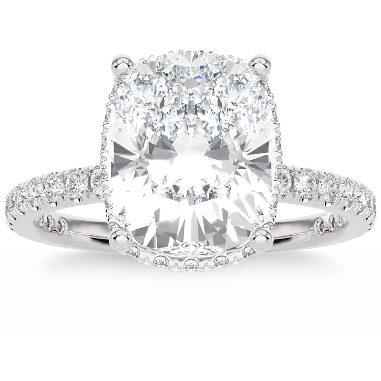 Earth Jewelry 14K White Gold Plated Moissanite Wedding Anniversary ...