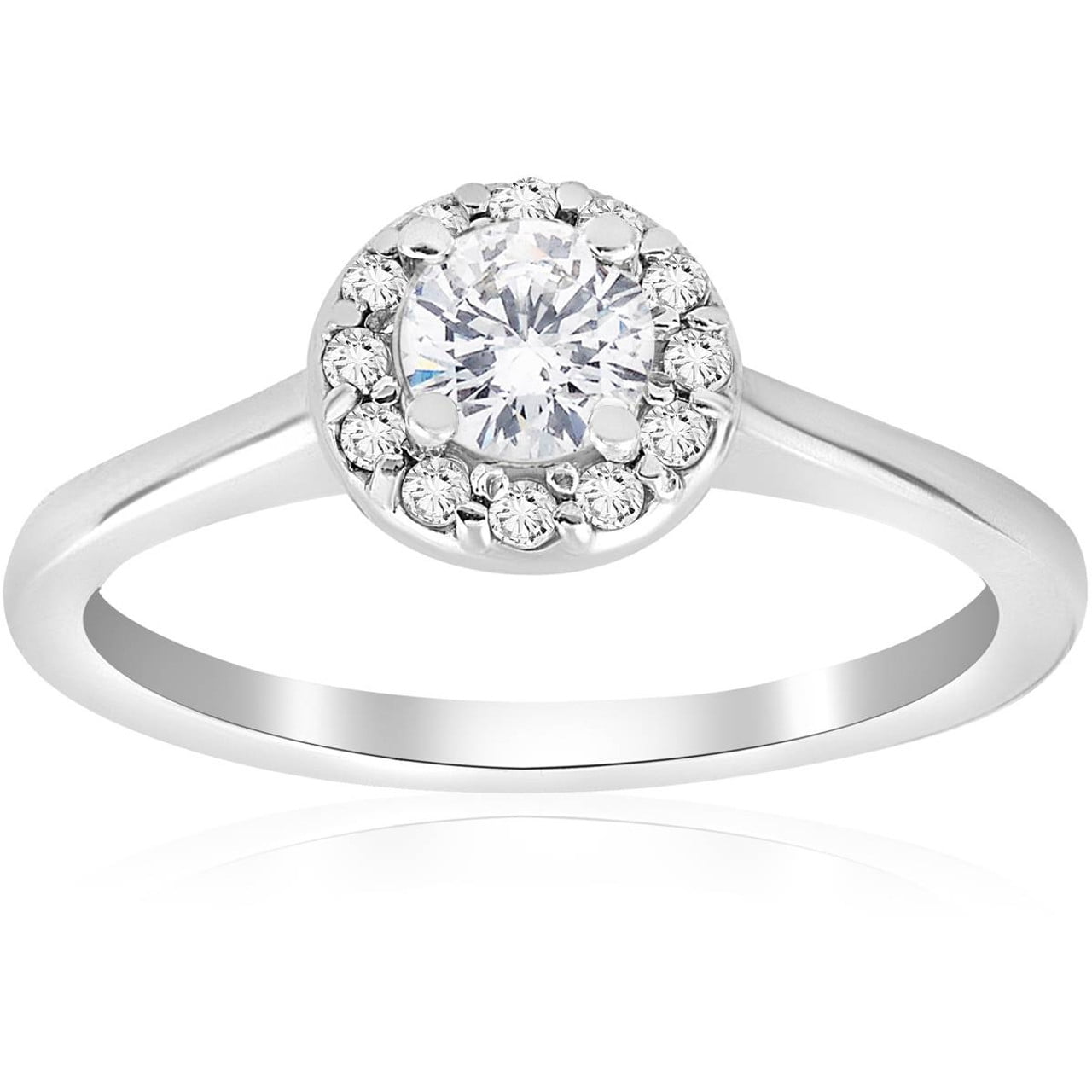 Earth Jewelry 14K White Gold Plated Solitaire Ring - Round Cut 1.4 Ct ...
