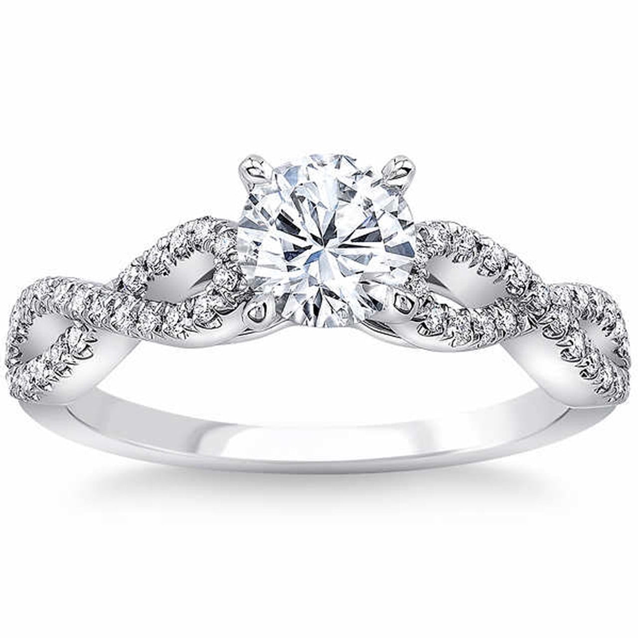 Earth Jewelry 14K White Gold Plated Solitaire Wedding Anniversary Ring ...