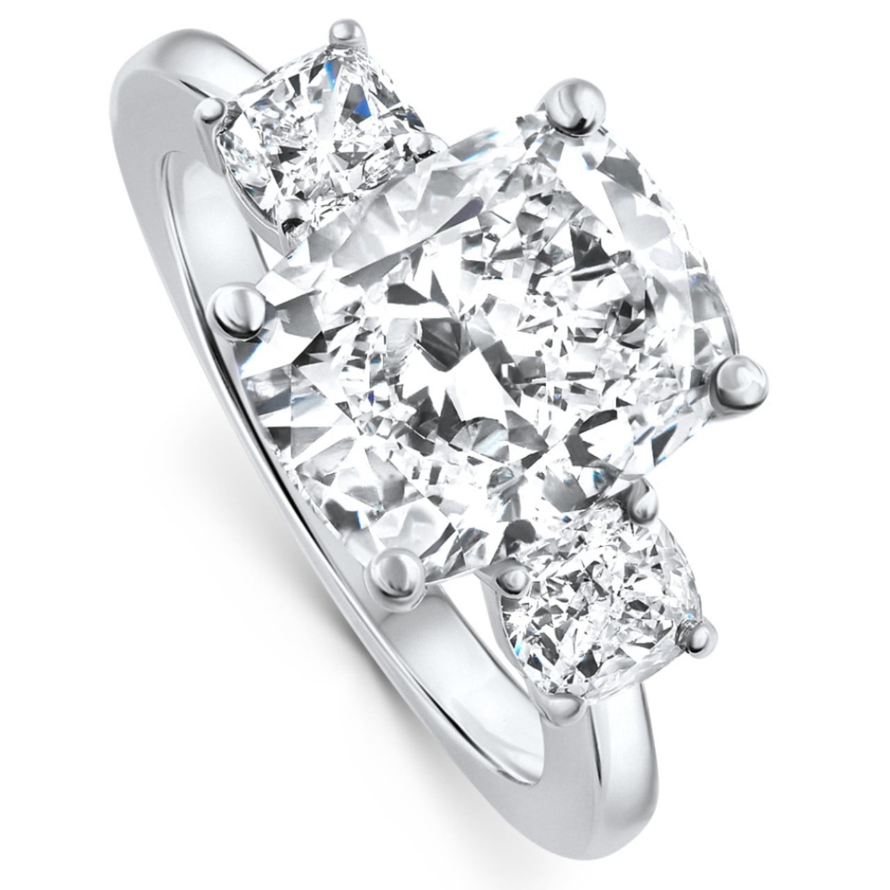 Earth Jewelry Classic 2 Ct Cushion Cut Moissanite Engagement Ring ...
