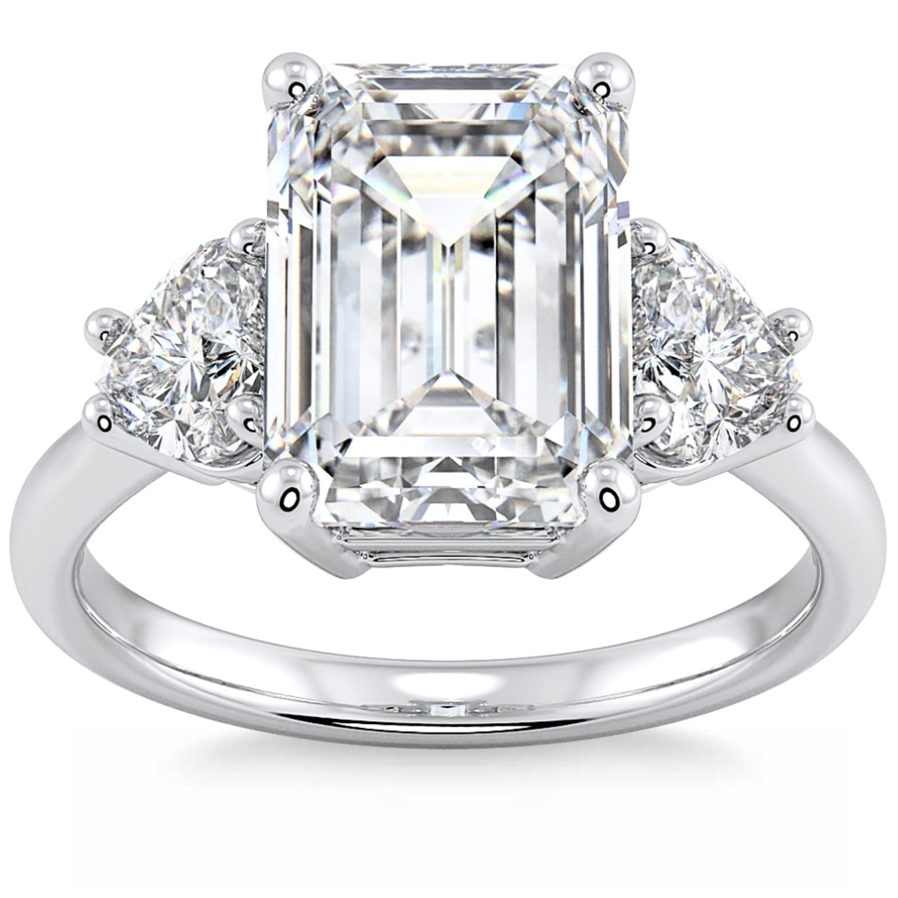 Earth Jewelry Opulent 1 Ct Emerald Cut Moissanite Wedding Ring ...