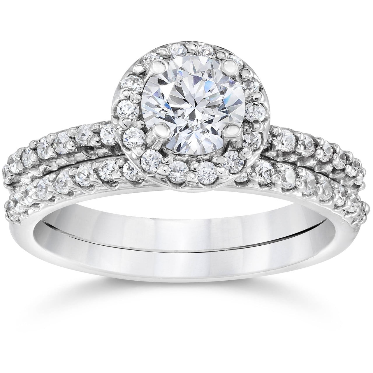 Earth Jewelry Unique 1.3 Ct Round Cut Moissanite Rings - Beautiful ...