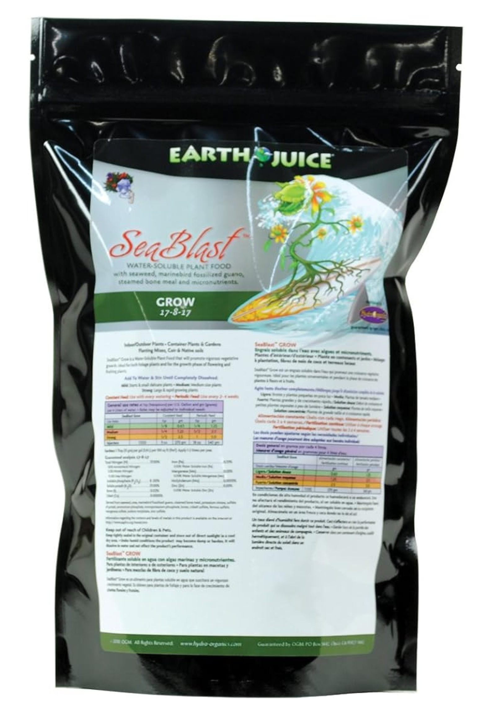 Earth Juice SeaBlast Grow 17-8-17 Plant Food - 2lb - Water Soluble ...