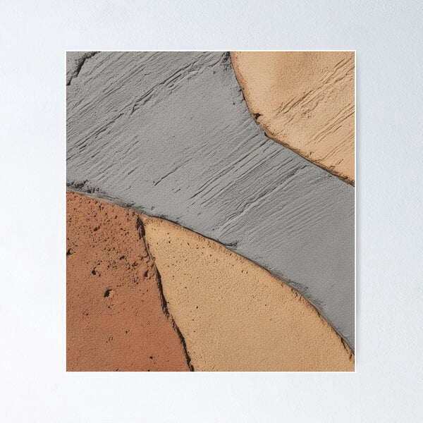 Earth Layers Texture – Concrete And Clay Flow Poster Wall Art, Modern ...