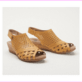 Earth Leather Perforated Wedge Sandals- Pisa Galli Amber Yellow 7.5 W ...