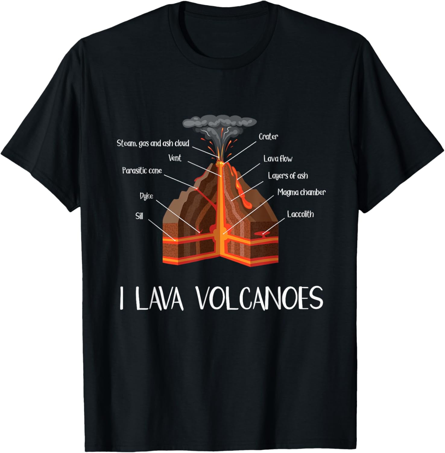 Earth Magma T-Shirt Lava Volcano Geology Science Gift Kids T-Shirt ...
