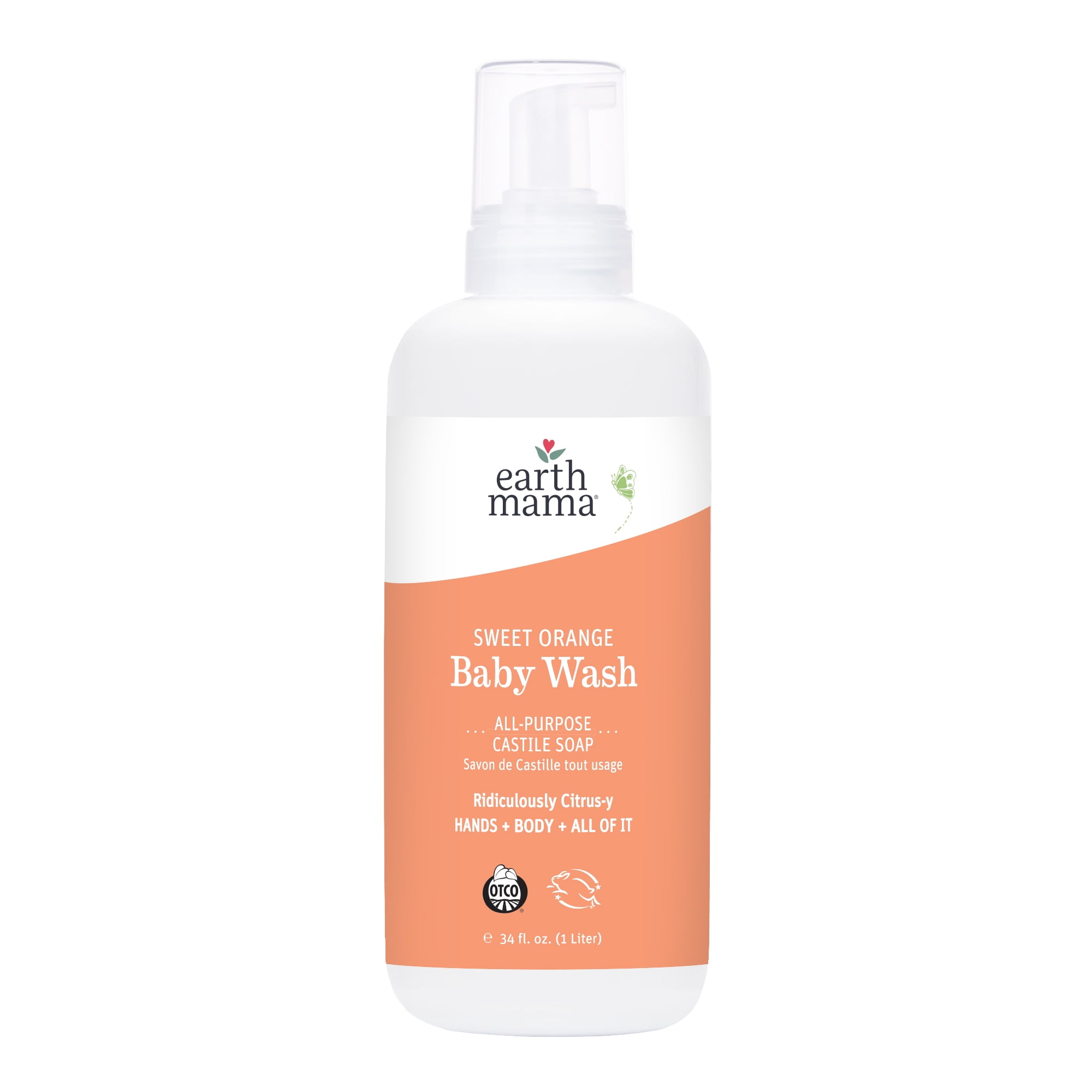 Earth Mama Organics Sweet Orange Baby Wash & Shampoo, Sensitive Skin ...