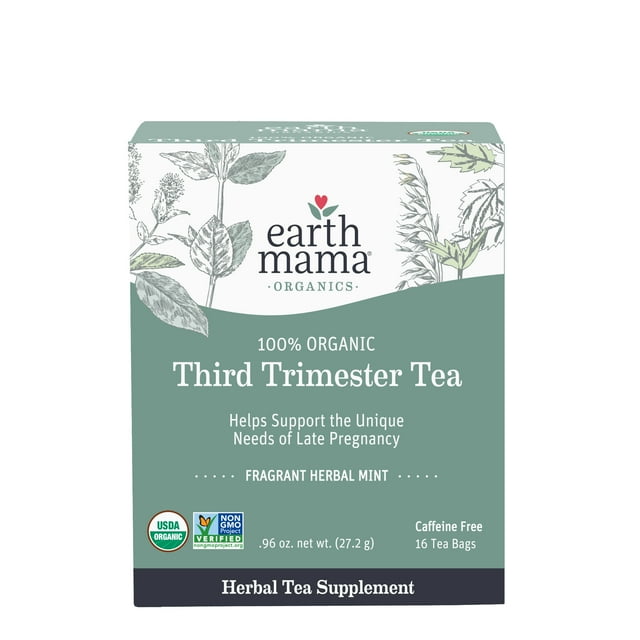 Earth Mama Organic Third Trimester Tea for Labor Prep, Herbal Tea, 16 ...