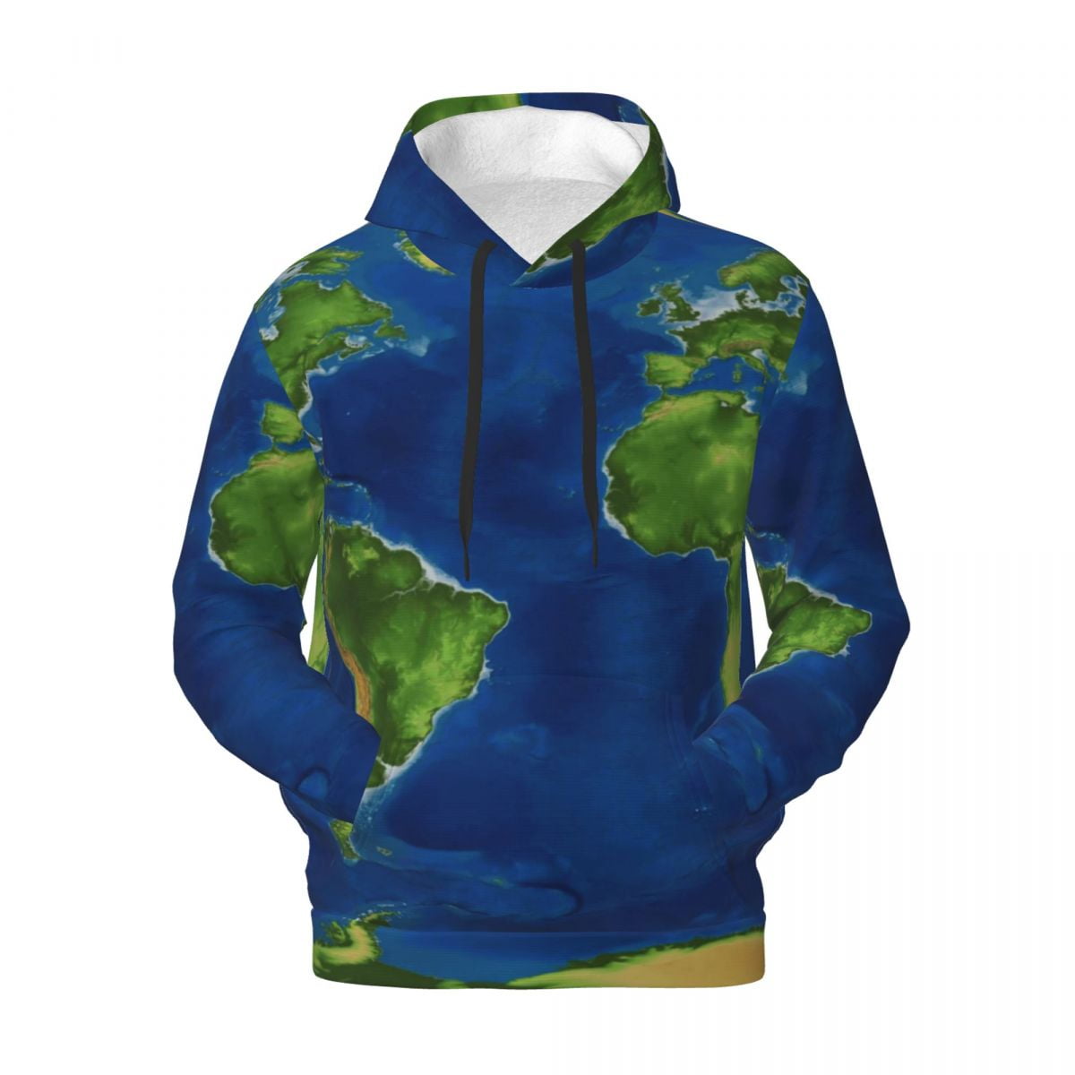 Earth Map Hoodies Spring Antique World Map Street Style Hooded Shirt ...