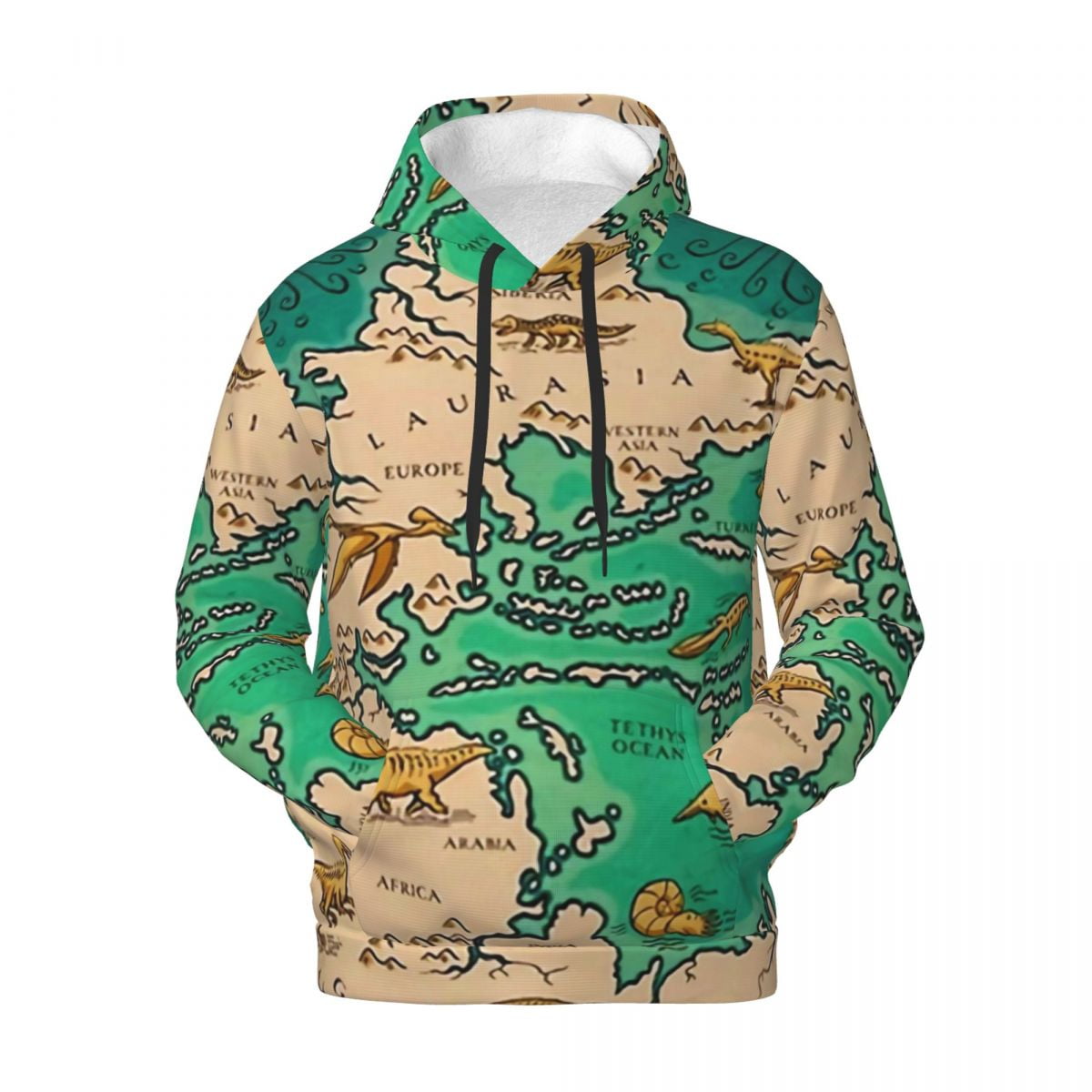 Earth Map Hoodies Spring Antique World Map Street Style Hooded Shirt ...