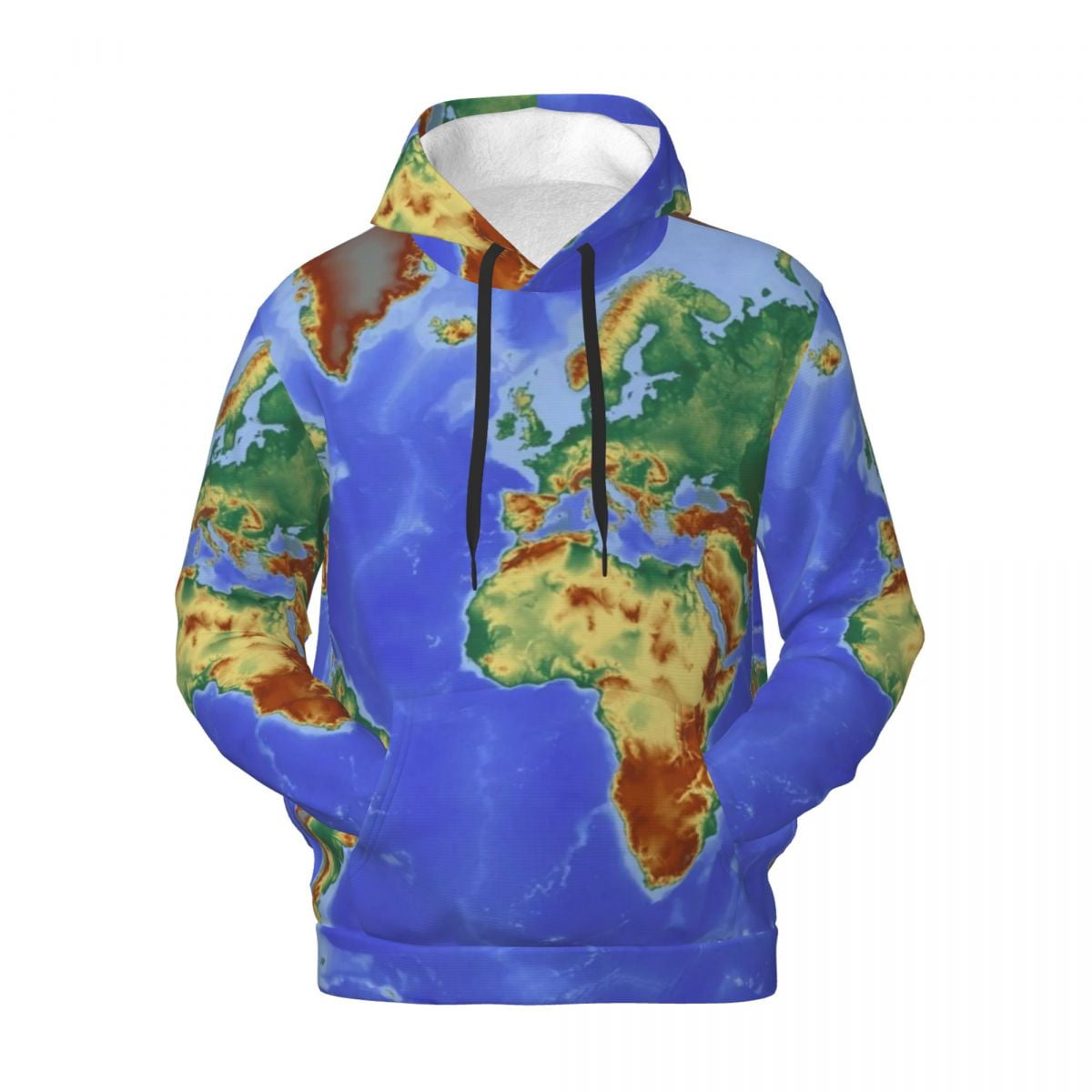 Earth Map Hoodies Spring Antique World Map Street Style Hooded Shirt ...