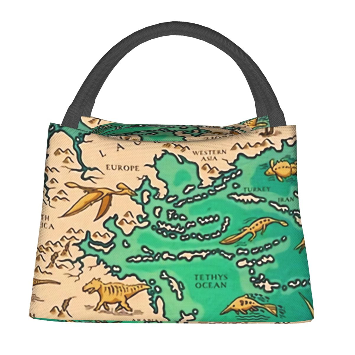 Earth Map Lunch Bag Vintage Map of The World Fun Lunch Box Picnic ...