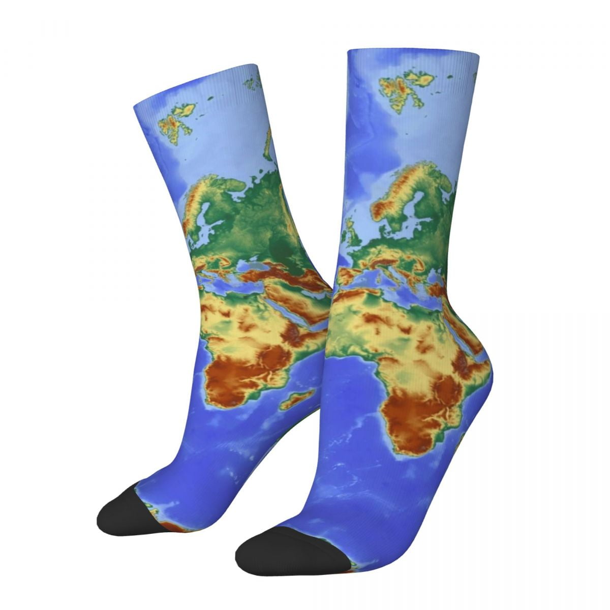 Earth Map Stockings Map of the World Custom Korean Socks Spring Anti ...