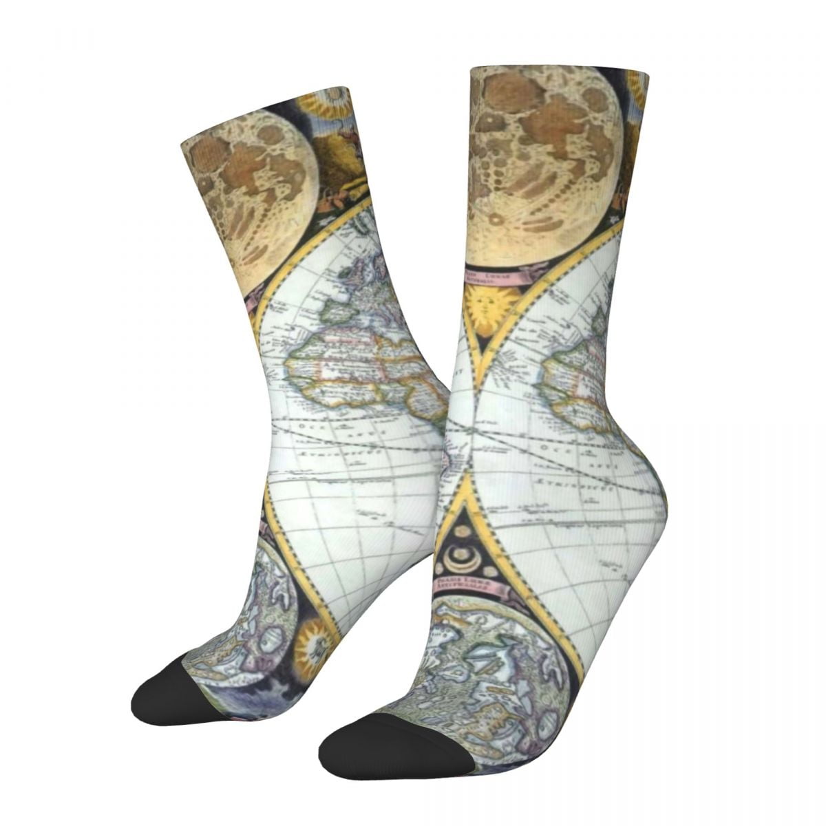 Earth Map Stockings Map of the World Custom Korean Socks Spring Anti ...