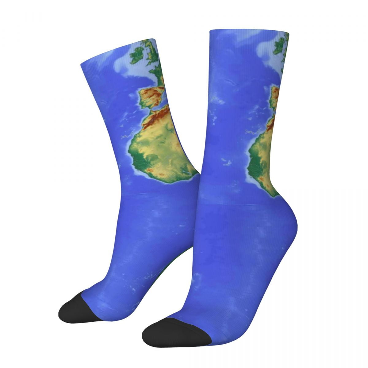 Earth Map Stockings Map of the World Custom Korean Socks Spring Anti ...