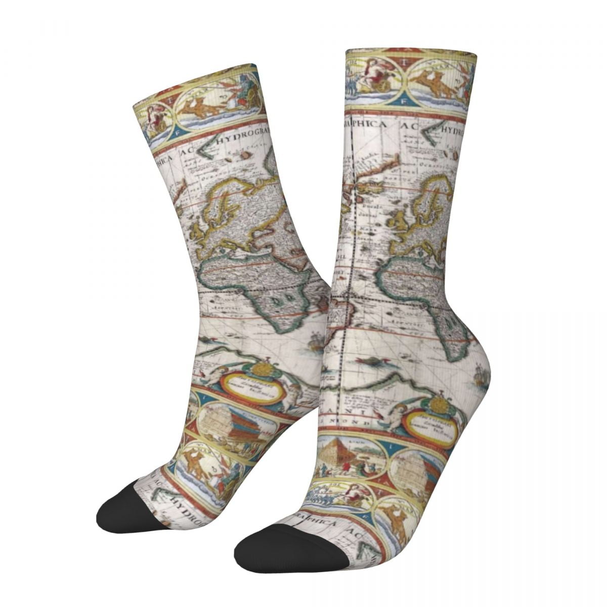 Earth Map Stockings Map of the World Custom Korean Socks Spring Anti ...