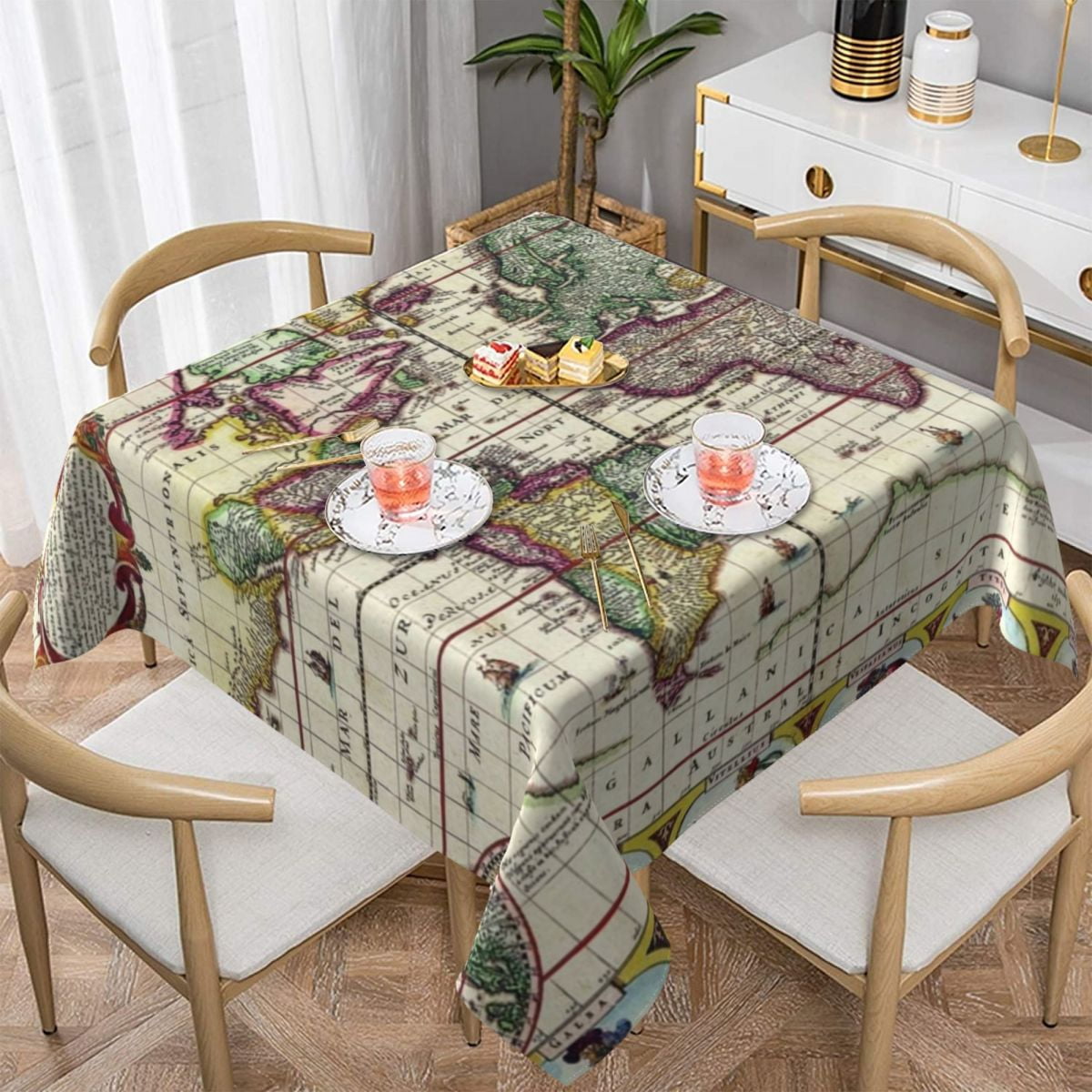 Earth Map Tablecloth Map of the World Protection Table Cloth Modern ...