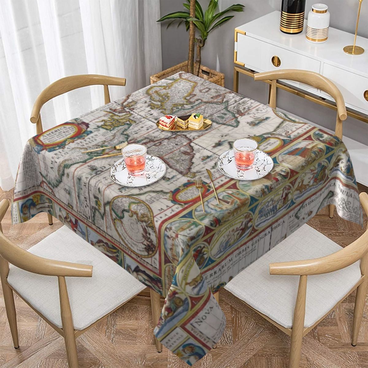 Earth Map Tablecloth Map of the World Protection Table Cloth Modern ...