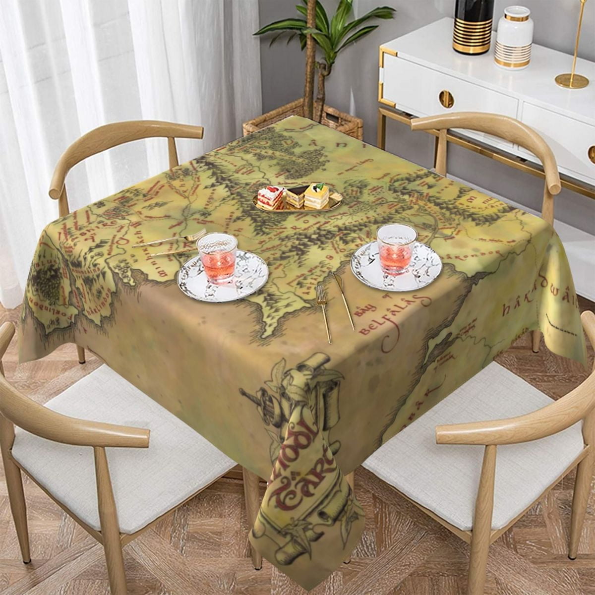 Earth Map Tablecloth Map of the World Protection Table Cloth Modern ...