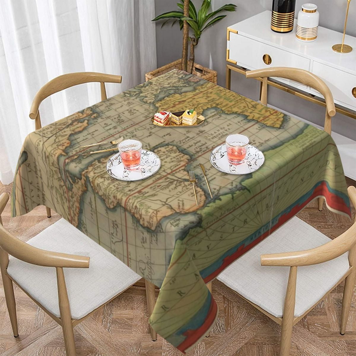 Earth Map Tablecloth Map of the World Protection Table Cloth Modern ...