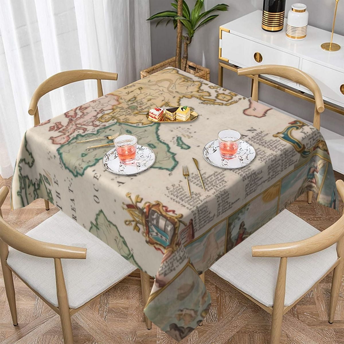 Earth Map Tablecloth Map of the World Protection Table Cloth Modern ...