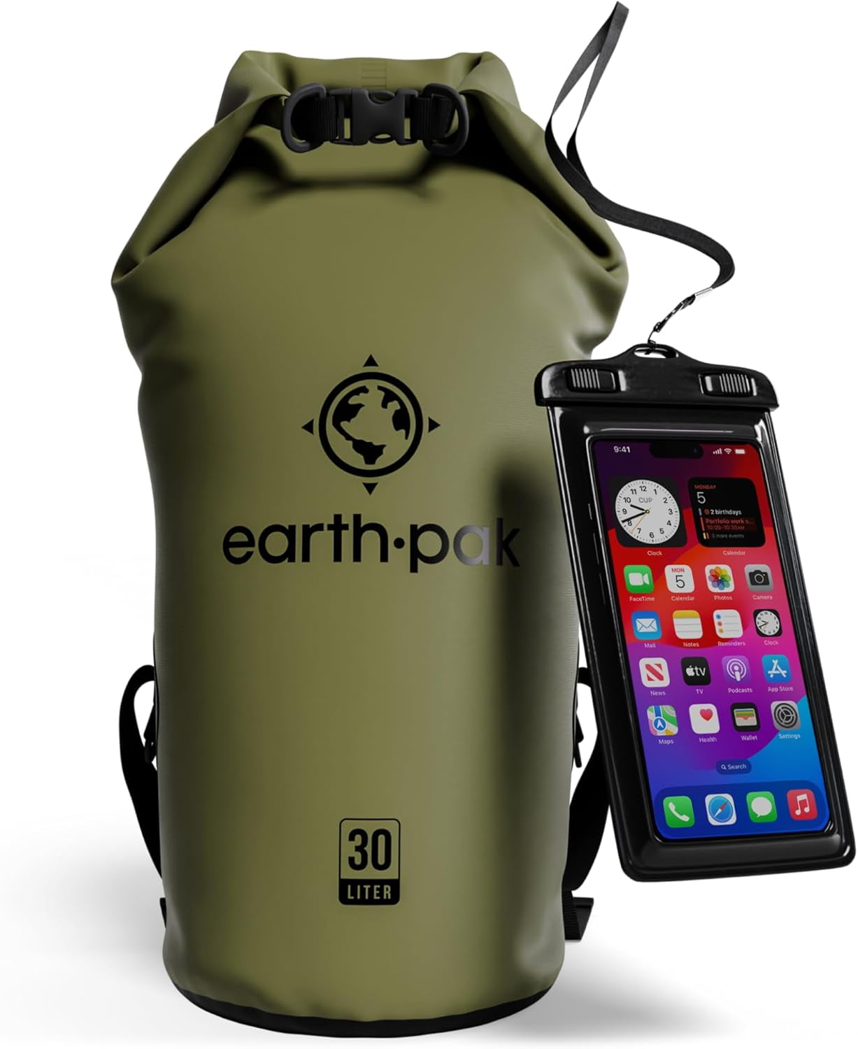 Earth Pak Waterproof Dry Bag - Roll Top Waterproof Backpack Sack Keeps ...