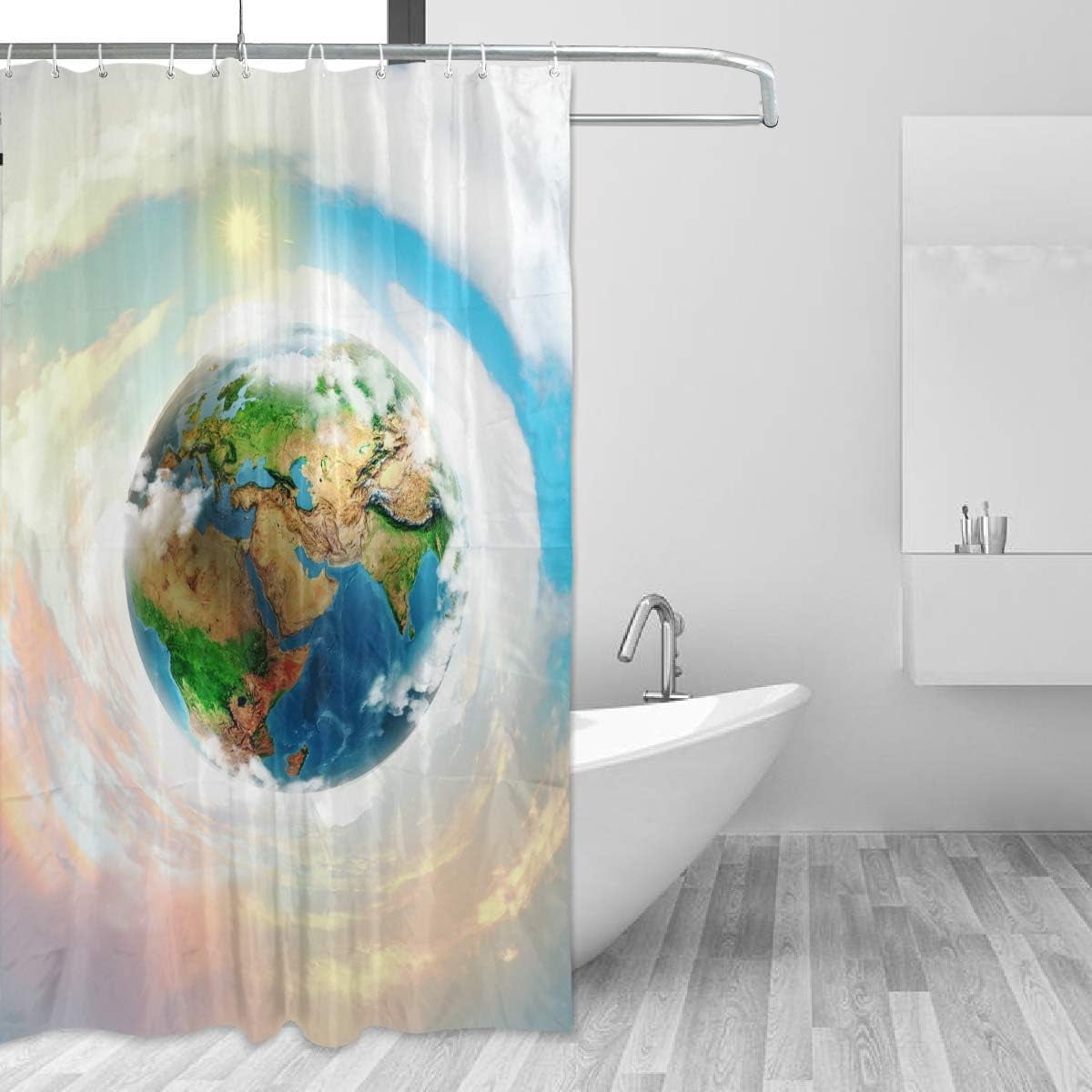 Earth Planet Bath Shower Curtain Liners 60x72in, 100% Polyester ...