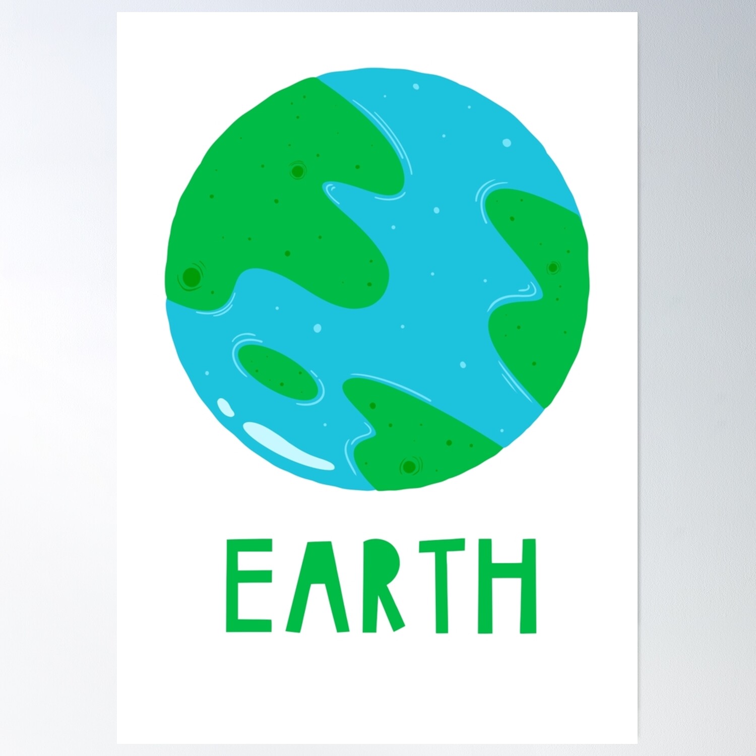 Earth Planet Poster Wall Art, Modern Wall Decor, 12x18 UNFRAMED ...
